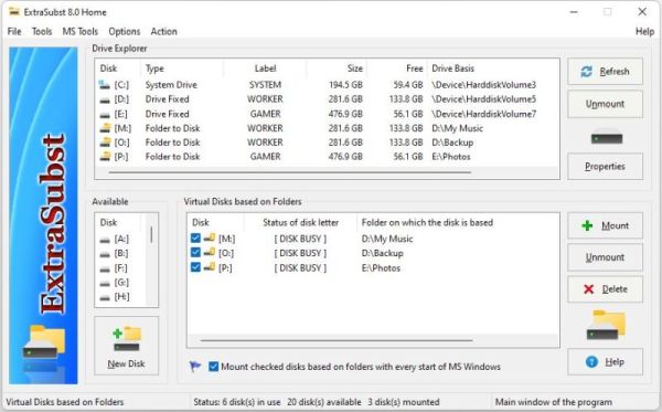 Extra Subst - make access to frequently used folders of your computer easier.